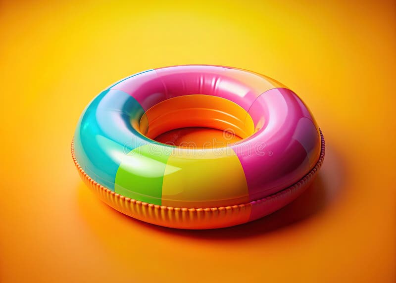 3D Rendered Blank Inflatable Pool Floater Solid Color Background for ...