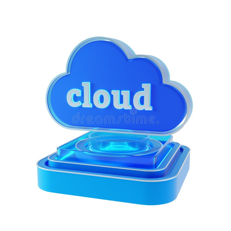 A 3D-rendered Cloud Computing Icon Displaying on Server. Stock ...