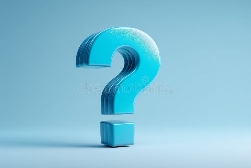 3D Rendered Blue Question Mark with Snow Texture Stock Illustration ...