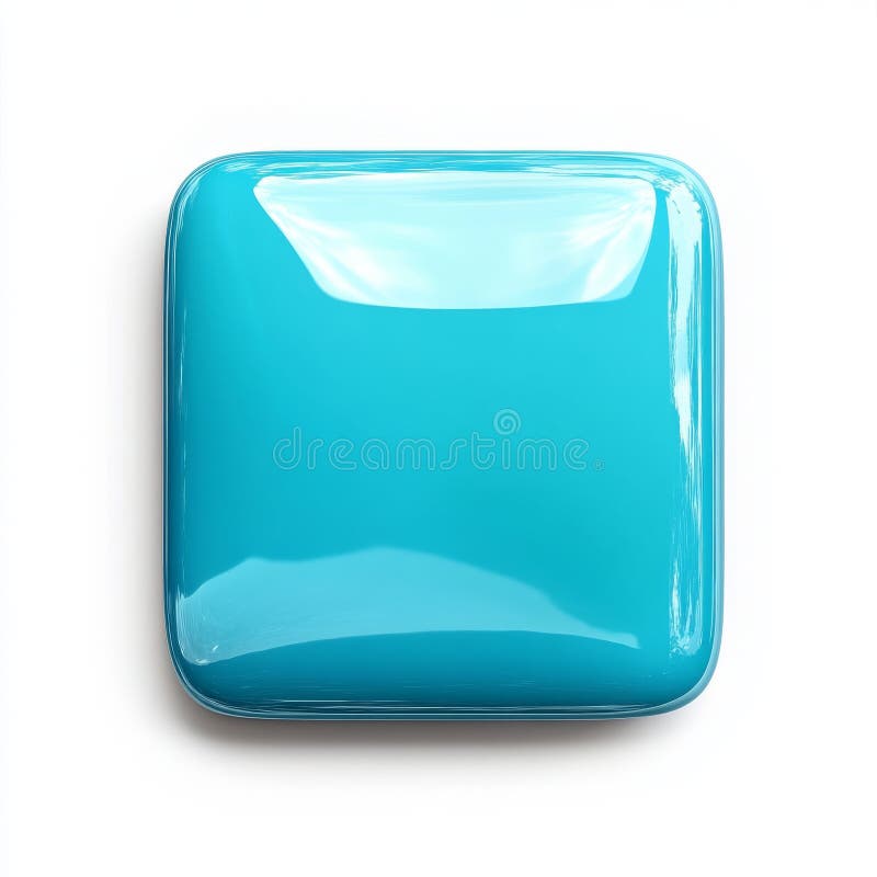 A 3D Rendered Blue Square with Rounded Corners, Representing a Blank ...