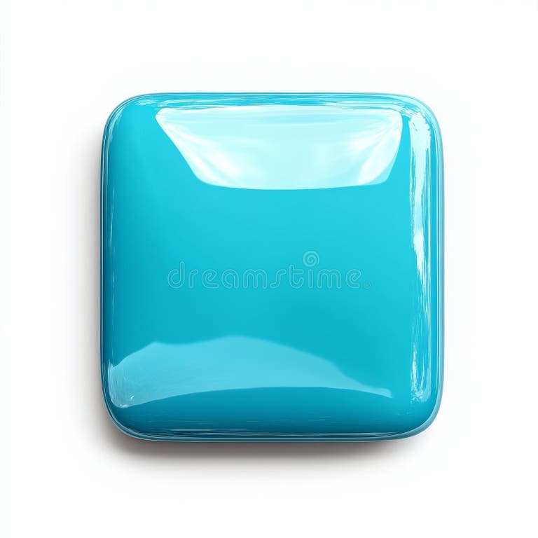 A 3D Rendered Blue Square with Rounded Corners, Representing a Blank ...
