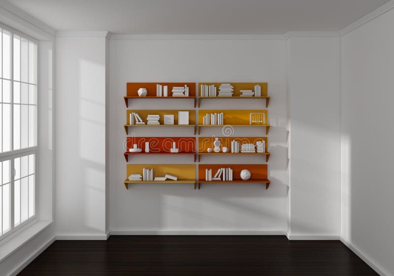 3d rendered bookshelves stock photo. Image of luxurious - 61994694