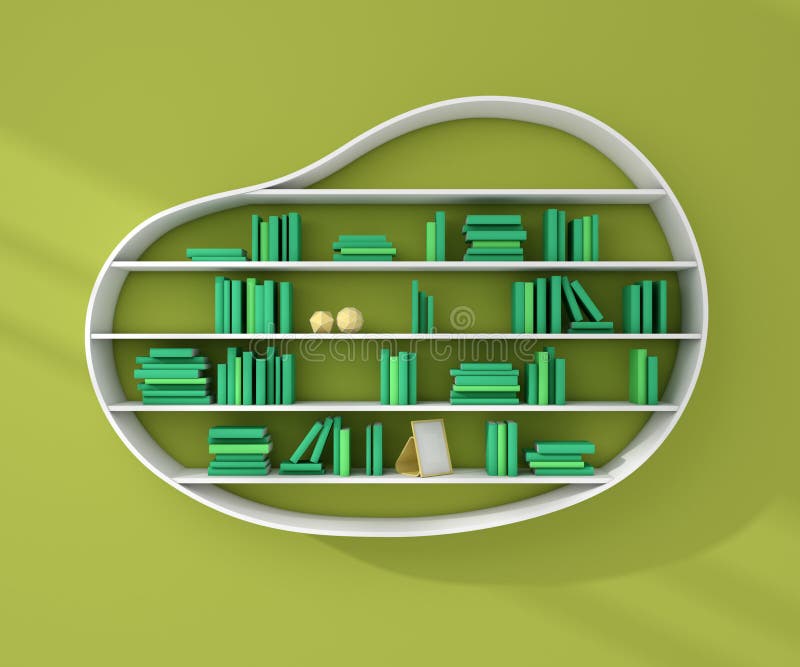 3d rendered bookshelves. stock photo. Image of frame - 65434474