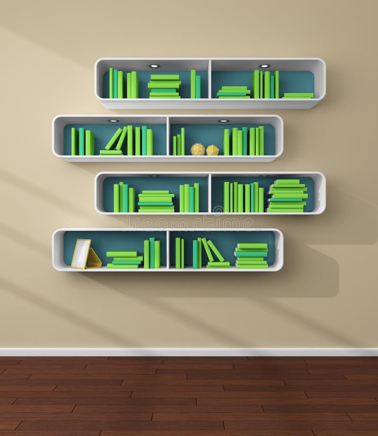 3d rendered bookshelves. stock image. Image of frame - 65435859