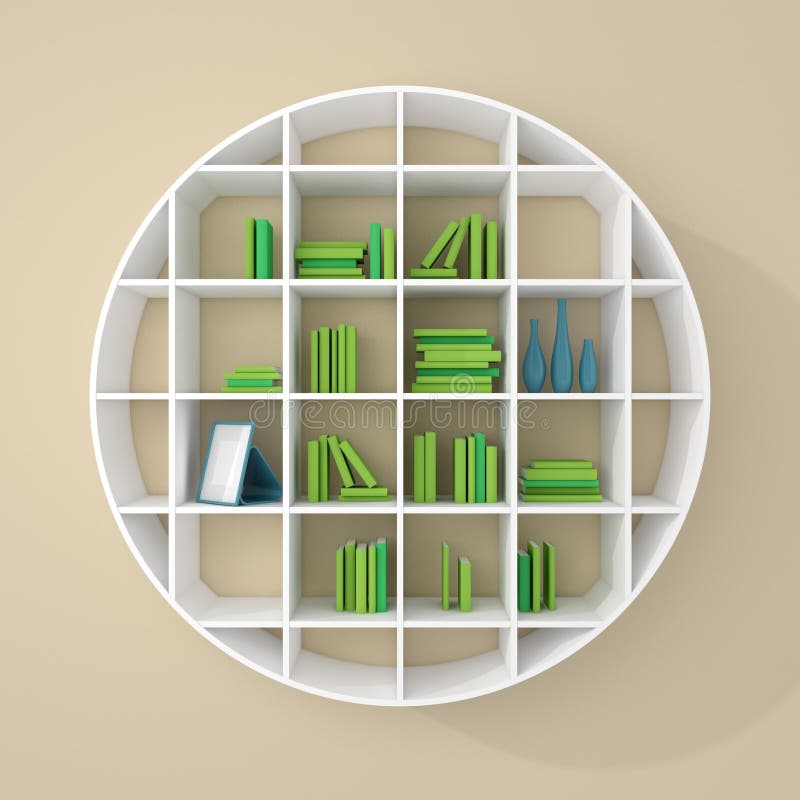 3d rendered bookshelves. stock image. Image of literature - 68526279