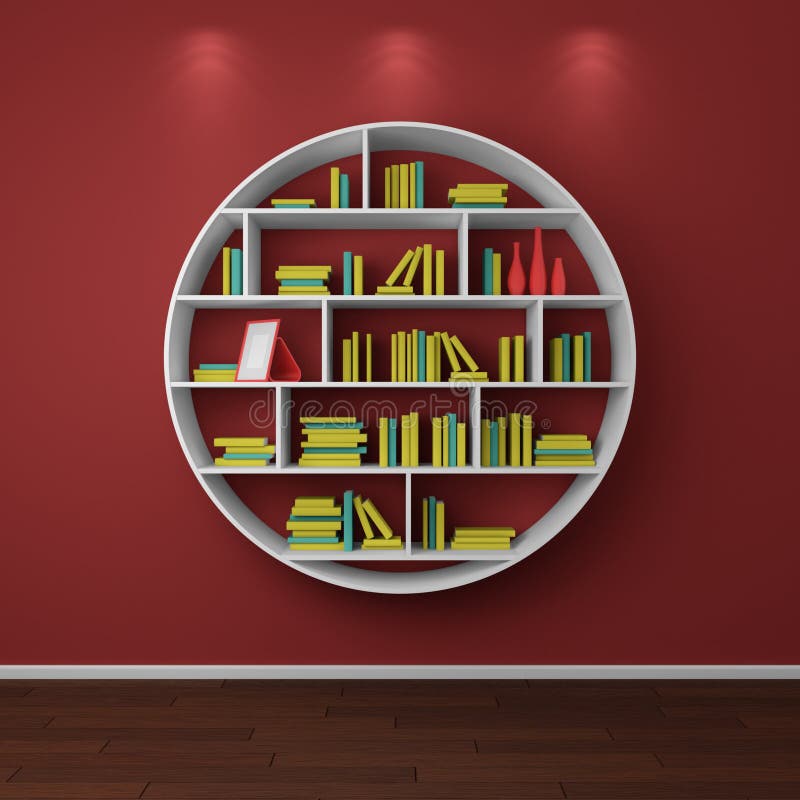 3d rendered bookshelves stock illustration. Illustration of estate ...