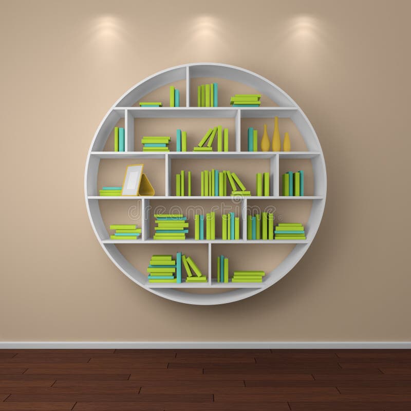3d rendered bookshelves. stock illustration. Illustration of read ...