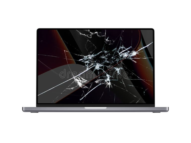 3D Rendered Broken Screen Laptop - Broken Screen MacBook - Laptop ...