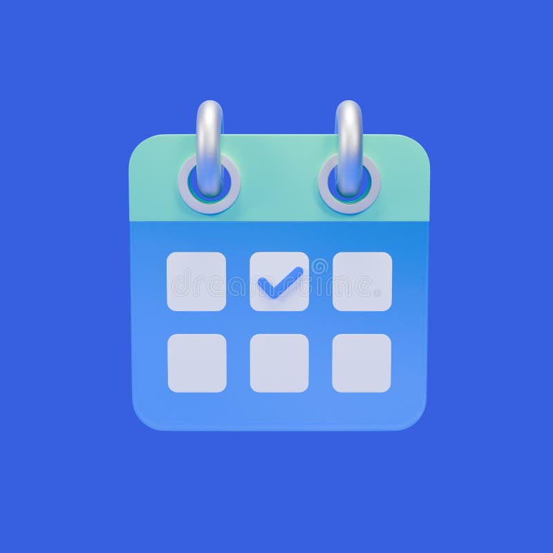 A 3D-rendered Calendar Displaying Date and Checklist Reports. Stock ...