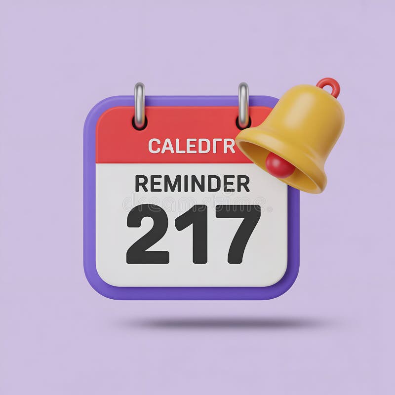 3d Calendar with Reminder and Bell for Important Date or Special ...