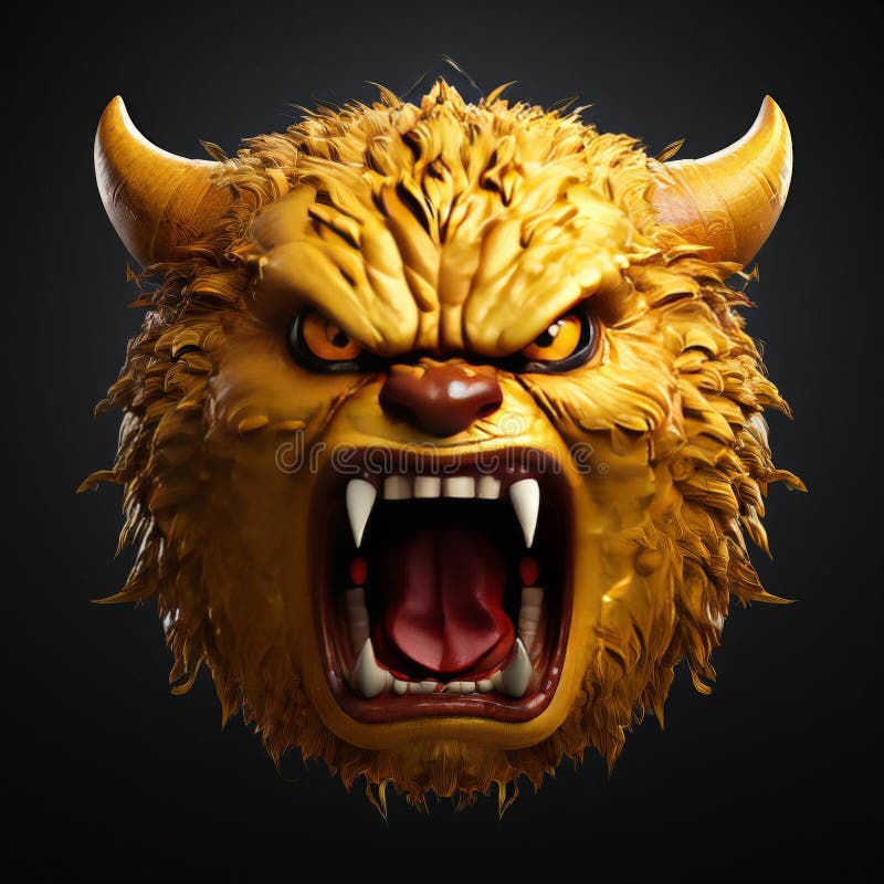 3d Rendered Cartoon Angry Face Stock Illustration - Illustration of ...