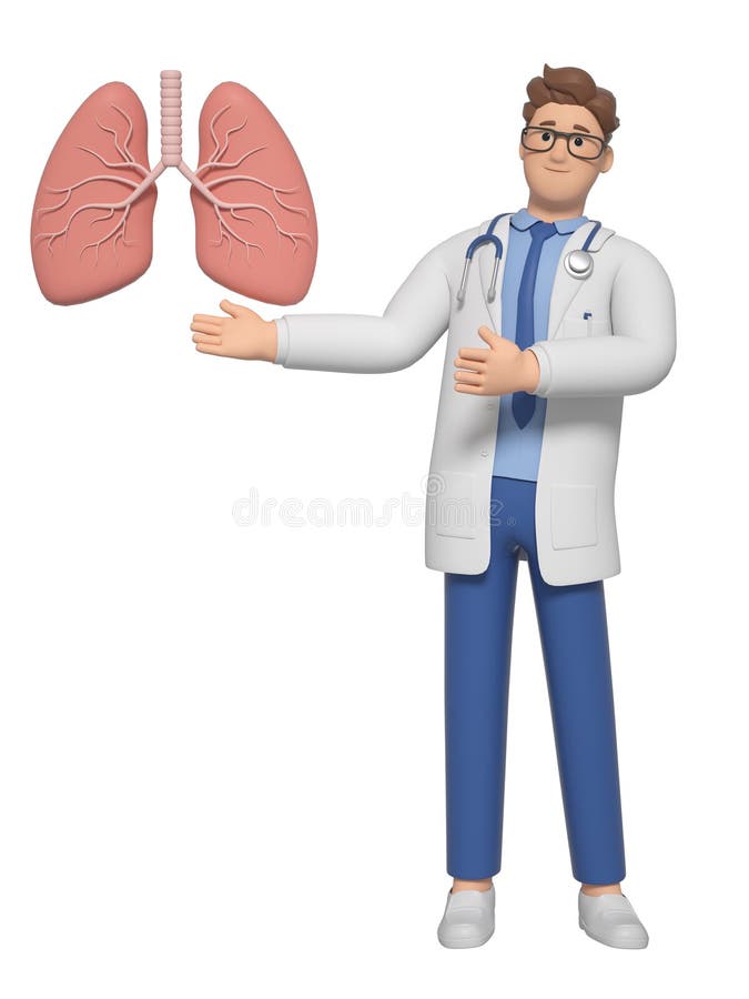 3D Rendered Cartoon Doctor Character Stock Illustration - Illustration ...