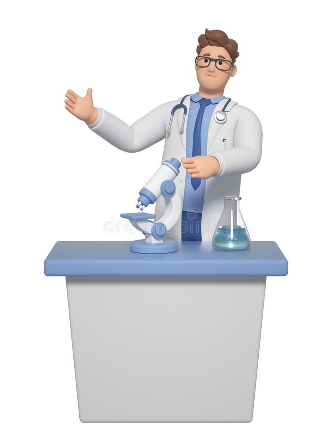3D Rendered Cartoon Doctor Character Stock Illustration - Illustration ...