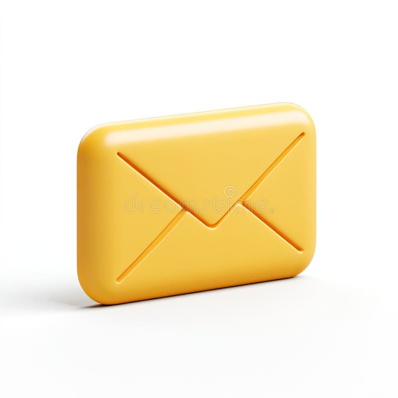 3D Rendered Cartoon Email Icon with Front View and Isolated Design ...