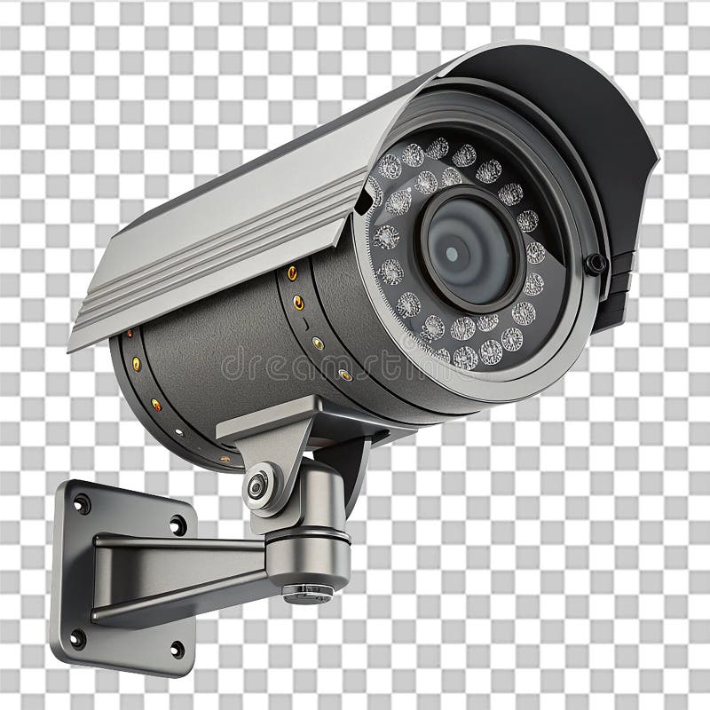 3D Rendered CCTV Camera Isolated on Transparent Background Stock ...
