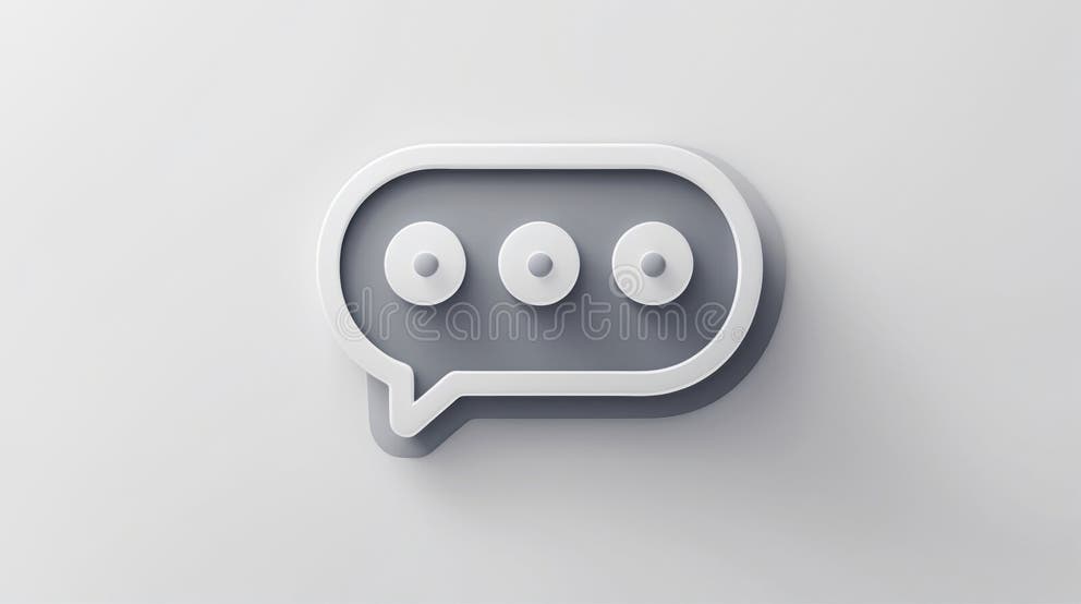 3D Rendered Chat Bubble with Ellipsis, Modern Communication Icon ...