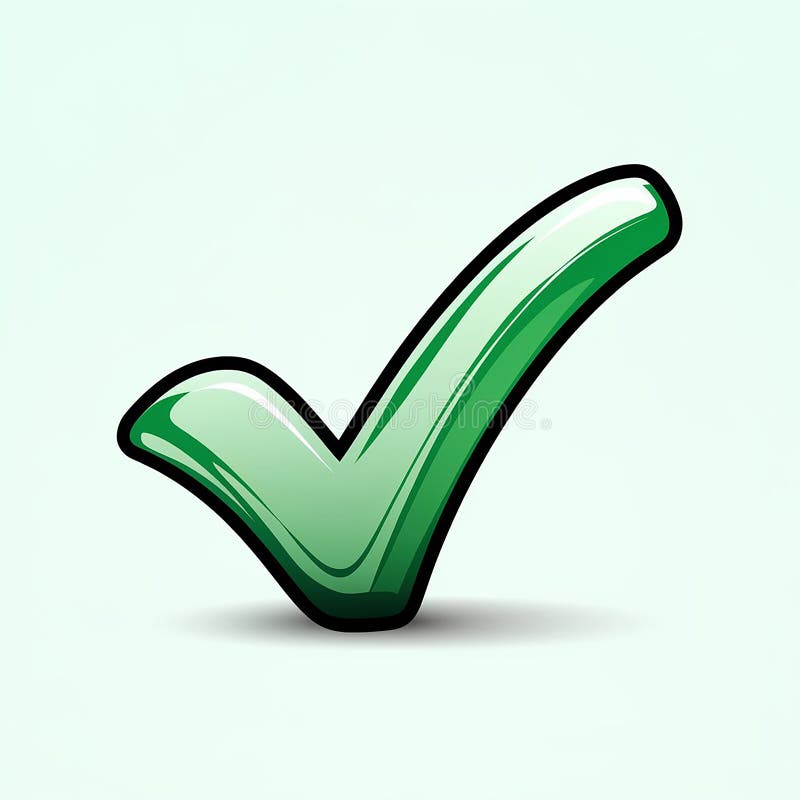 3D rendered checkmark icon stock illustration. Illustration of front ...