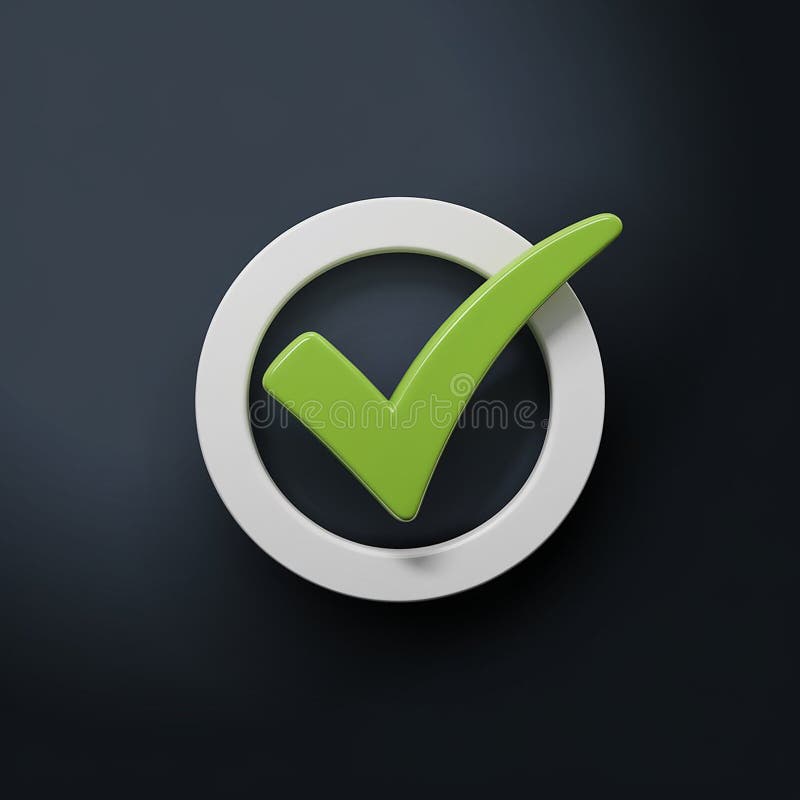 3D rendered checkmark icon stock illustration. Illustration of ...