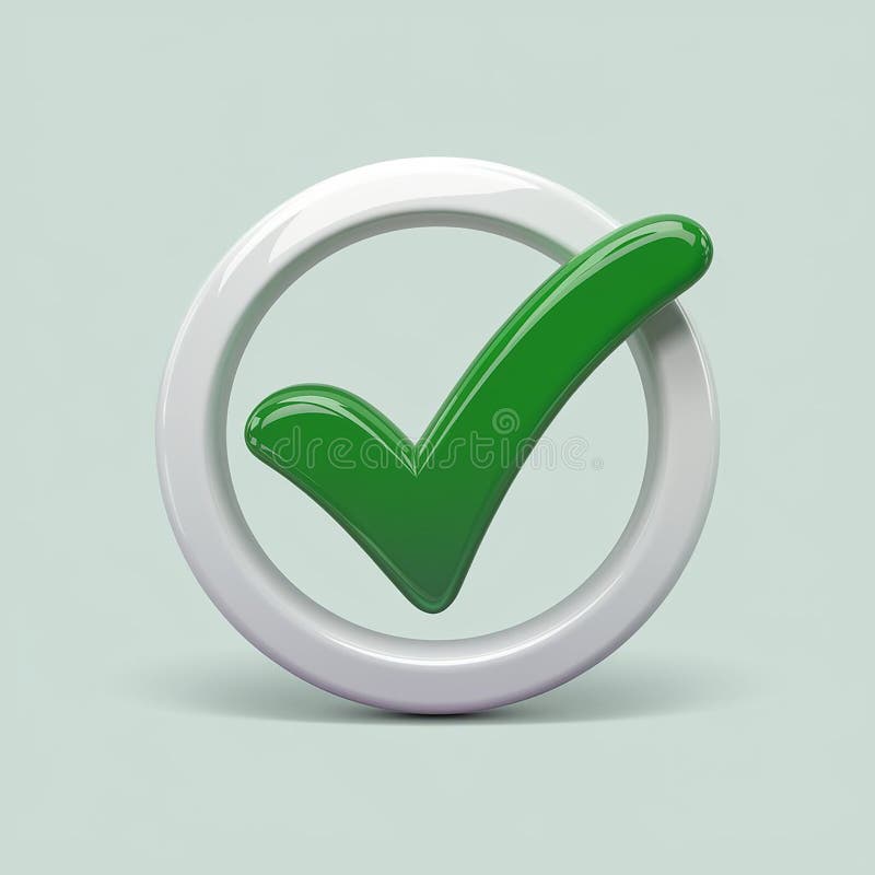 3D rendered checkmark icon stock illustration. Illustration of ...