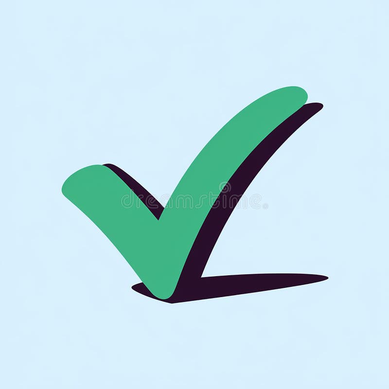 3D rendered checkmark icon stock illustration. Illustration of green ...