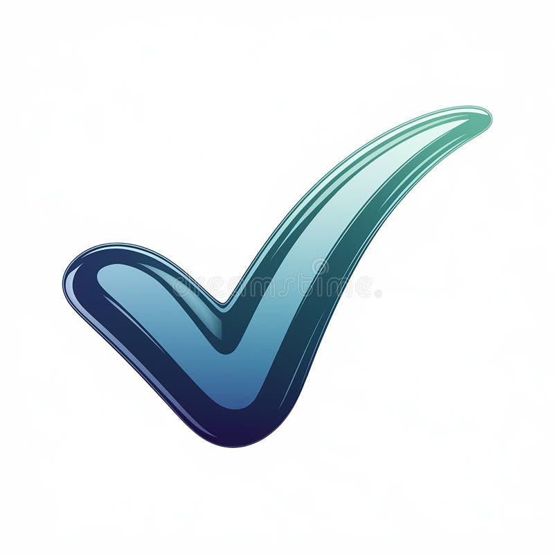 3D rendered checkmark icon stock illustration. Illustration of element ...