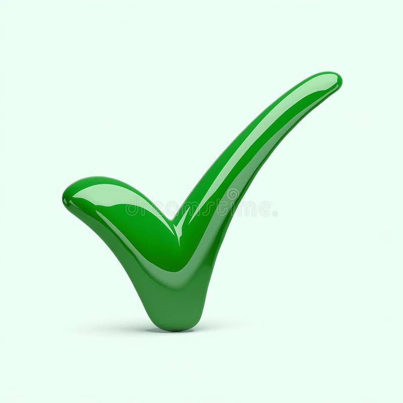 3D rendered checkmark icon stock illustration. Illustration of ...