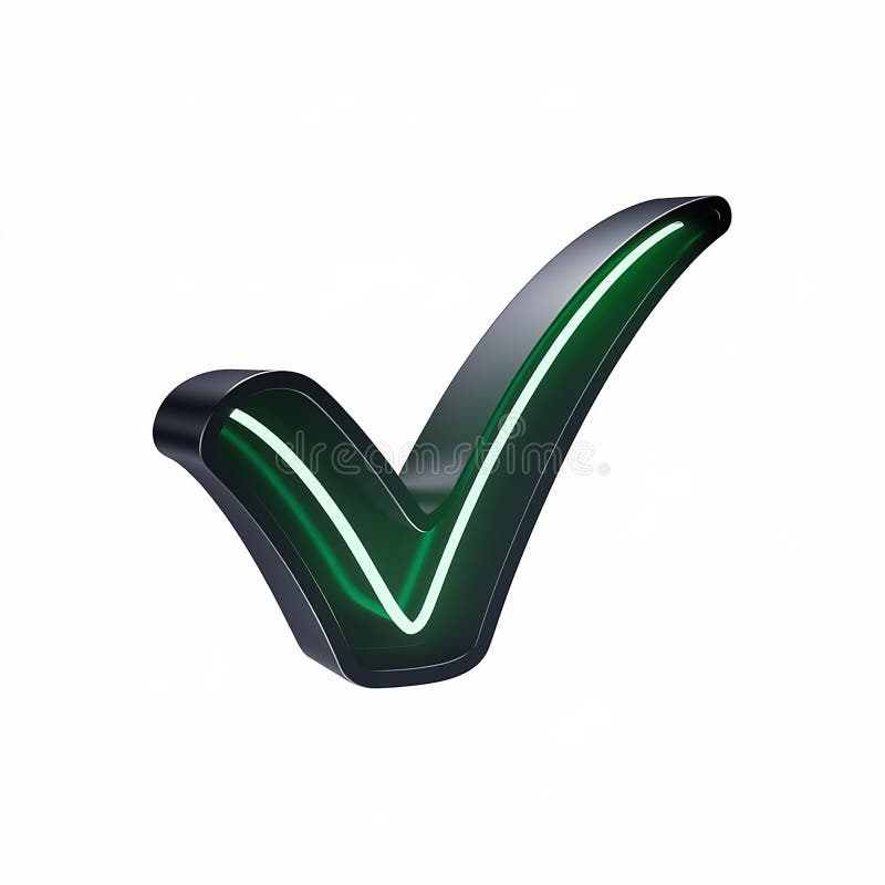3D rendered checkmark icon stock illustration. Illustration of form ...