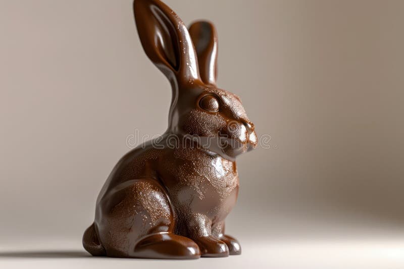 3D Rendered Chocolate Bunny, Soft Studio Light, Realistic Texture ...