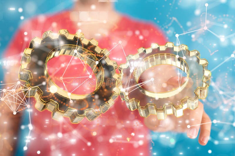 3D Rendered Computer Icon Hovering in Man S Hand Stock Photo - Image of ...