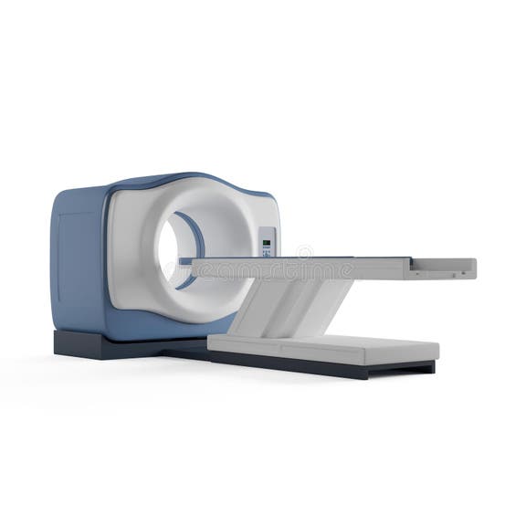 A Computer Mri Scanner Laying on a White Surface , 3d Rendering Stock ...