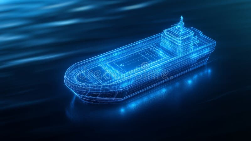 3d Rendered Container Ship Visual Representation of Global Maritime ...
