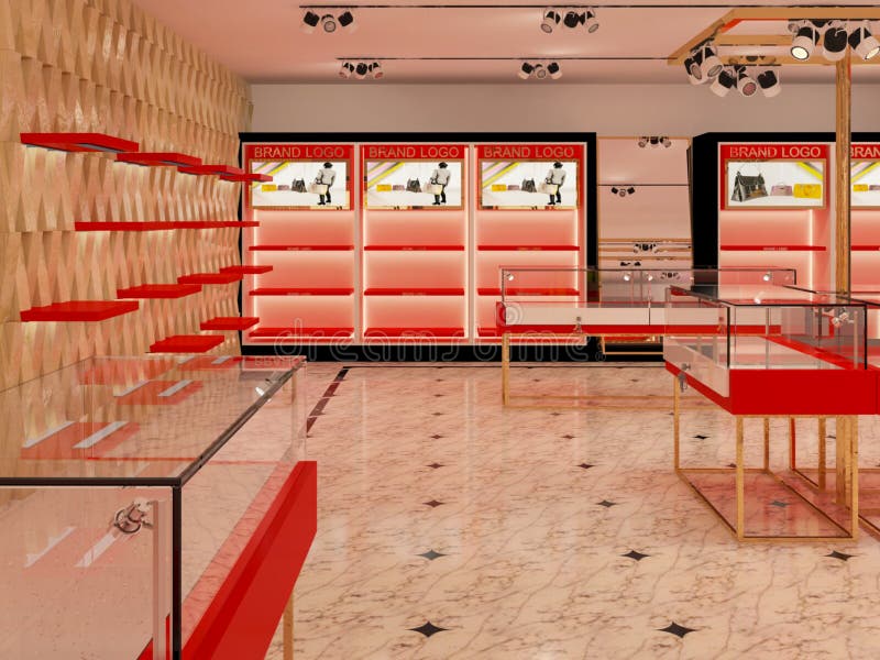 3D Rendered Contemporary Style, Red and White Color Combination ...