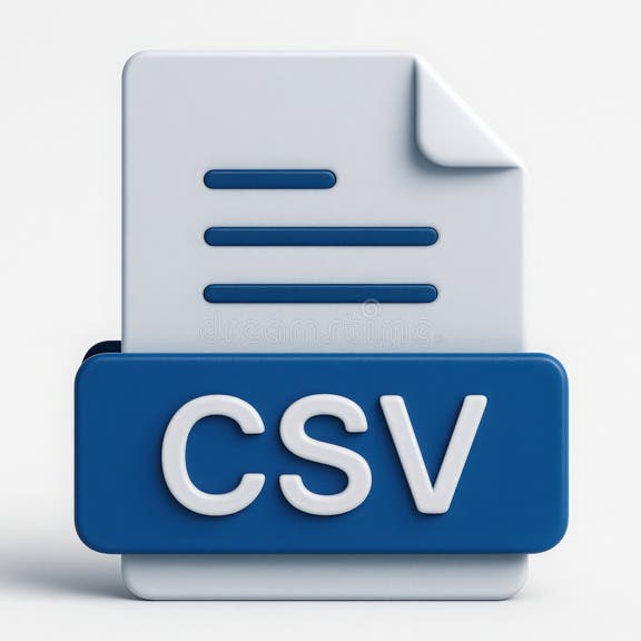 3D Rendered CSV File Icon Representing Data Storage and Management for ...