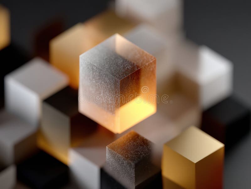 3D Rendered Cubes in Reflective Plastic Stock Illustration ...