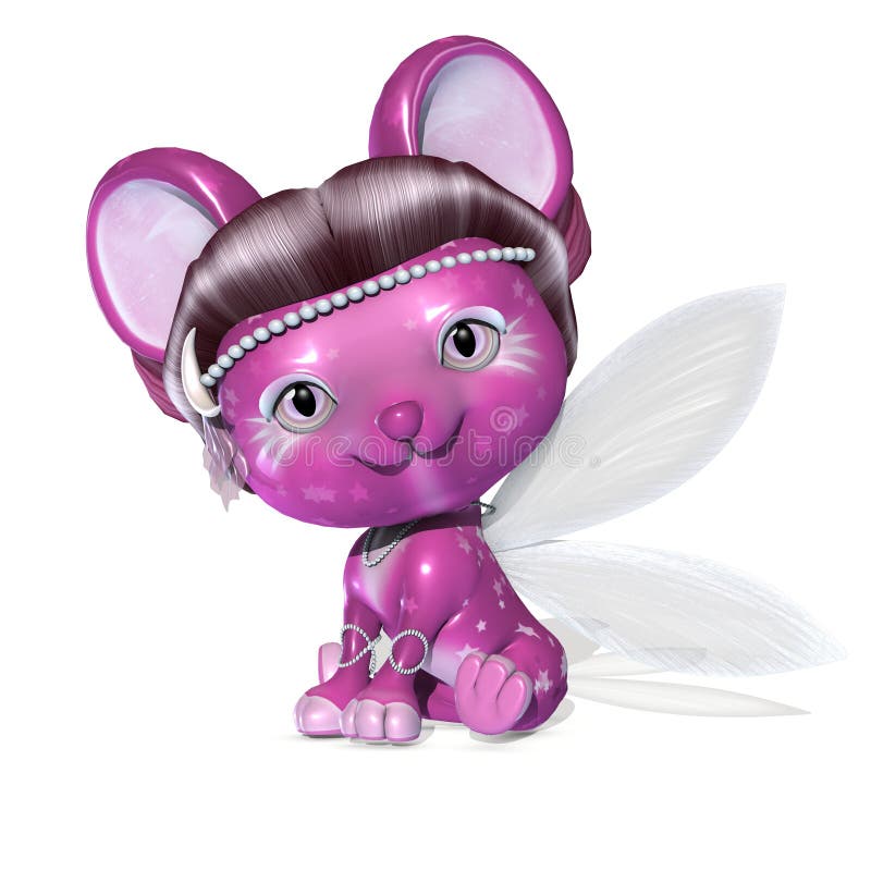 3D Rendered Cute Fantasy Pet on White Stock Illustration - Illustration ...