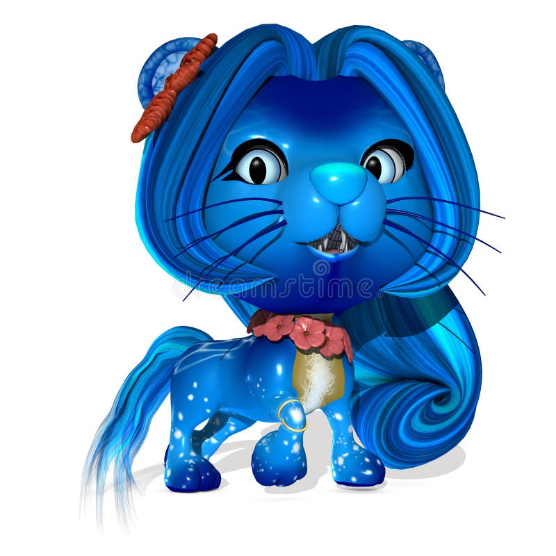 3D Rendered Cute Fantasy Pet on White Stock Illustration - Illustration ...