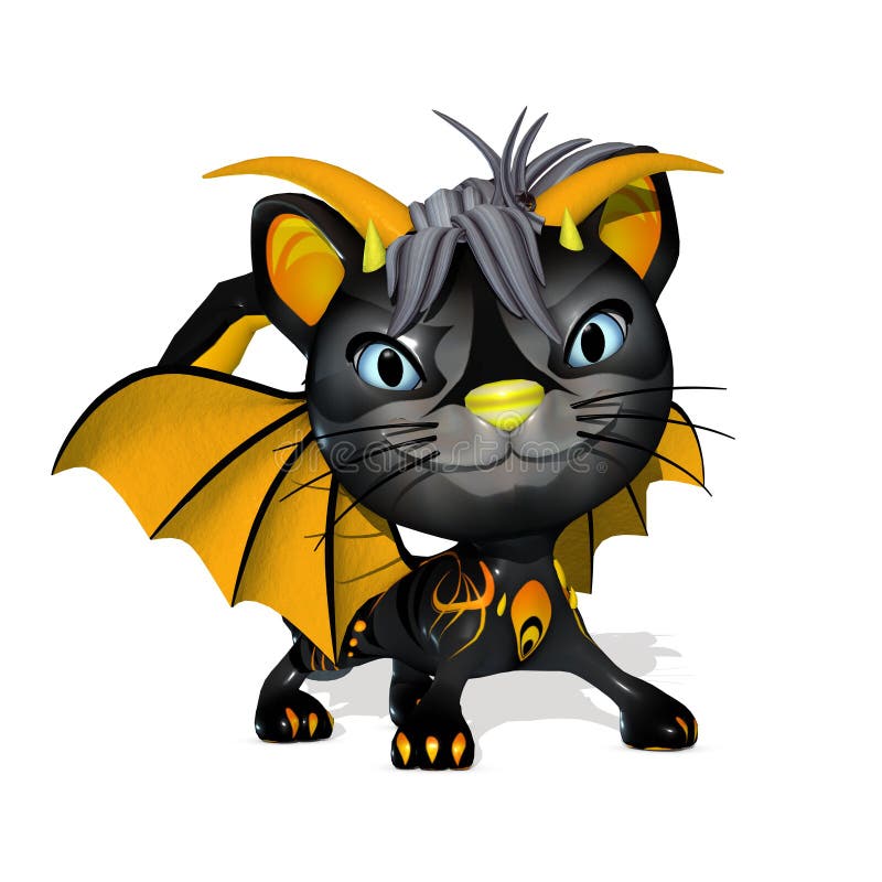 3D Rendered Cute Fantasy Pet on White Stock Illustration - Illustration ...