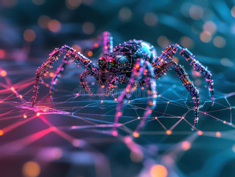 Cyber Spider Web stock illustration. Illustration of purple - 330712075