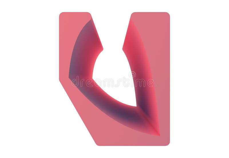 3D Rendered Decorative Letter with Soft Shadows. Stock Illustration ...