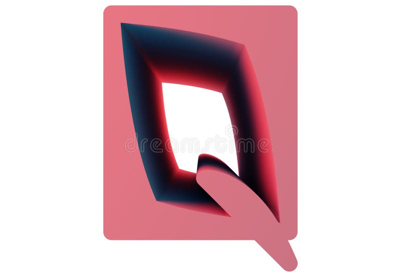 3D Rendered Decorative Letter with Soft Shadows. Stock Illustration ...