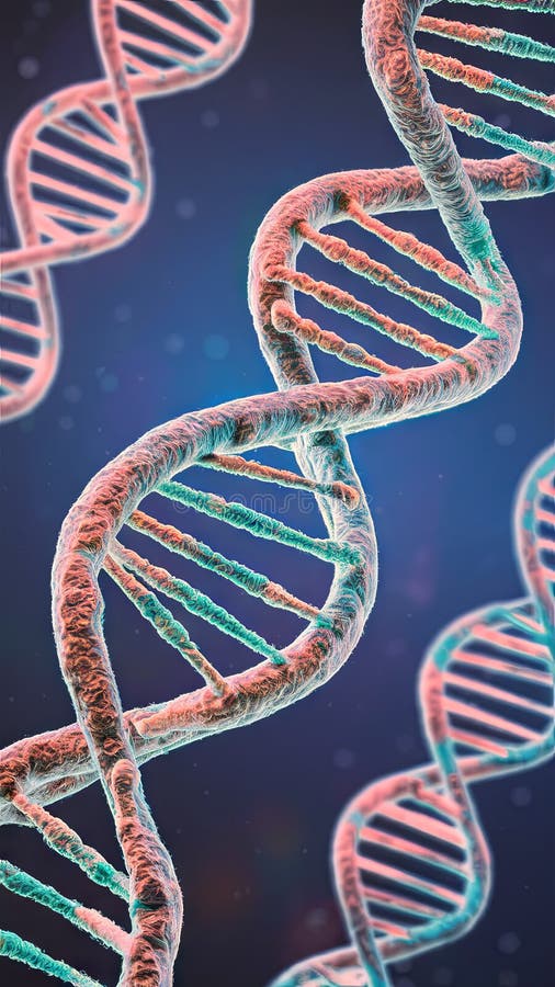 3D Rendered DNA Strand Simulation Stock Illustration - Illustration of ...