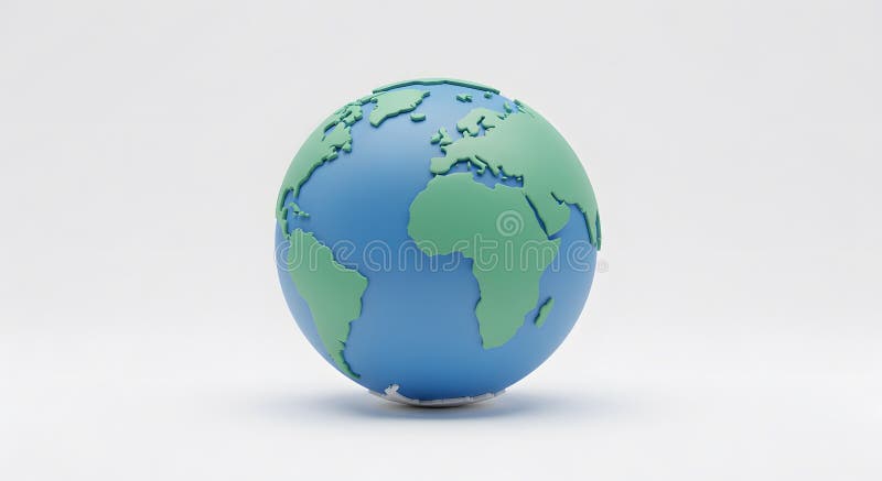 3D Rendered Earth Globe on White Background Stock Illustration ...