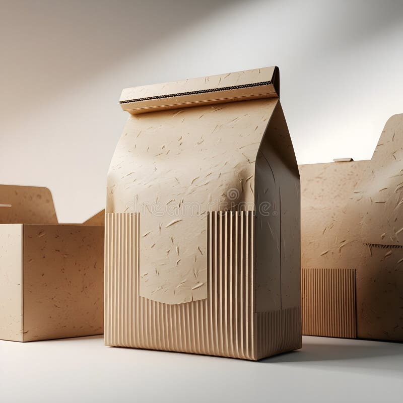 3D Rendered Eco Packaging Mockup with Recycled and Biodegradable ...