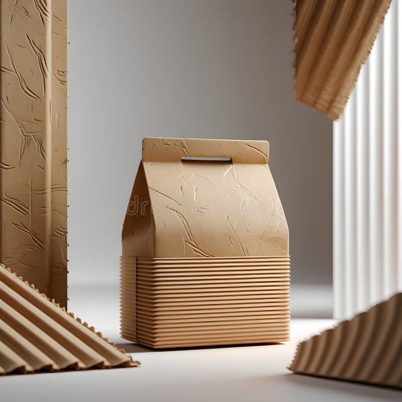 3D Rendered Eco Packaging Mockup with Recycled and Biodegradable ...