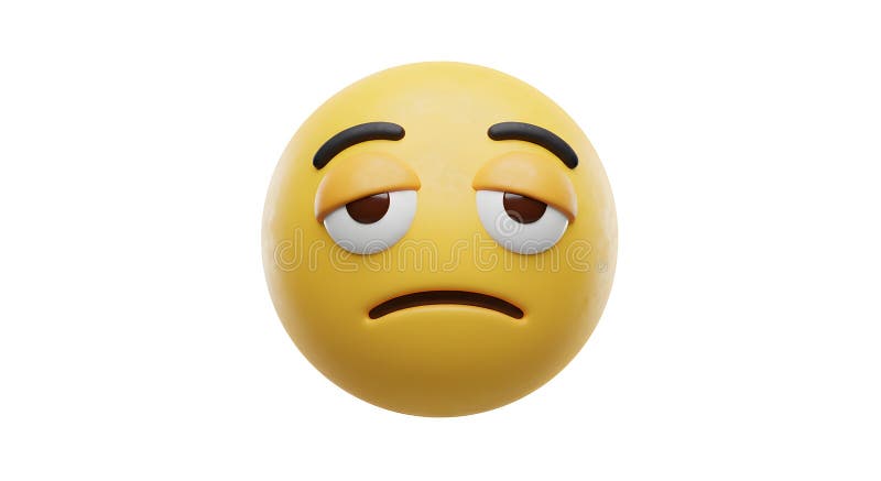 3D Rendered Emoji Face with a Disappointed or Bored Expression Stock ...