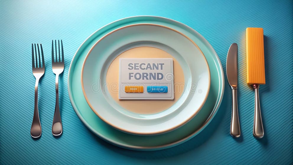 3D Rendered Empty Plate a Visual Representation of the Food Not Found ...