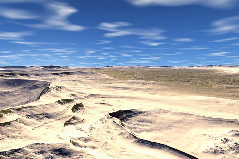 Alien Desert Landscape. 3D Rendered Artwork Stock Illustration ...