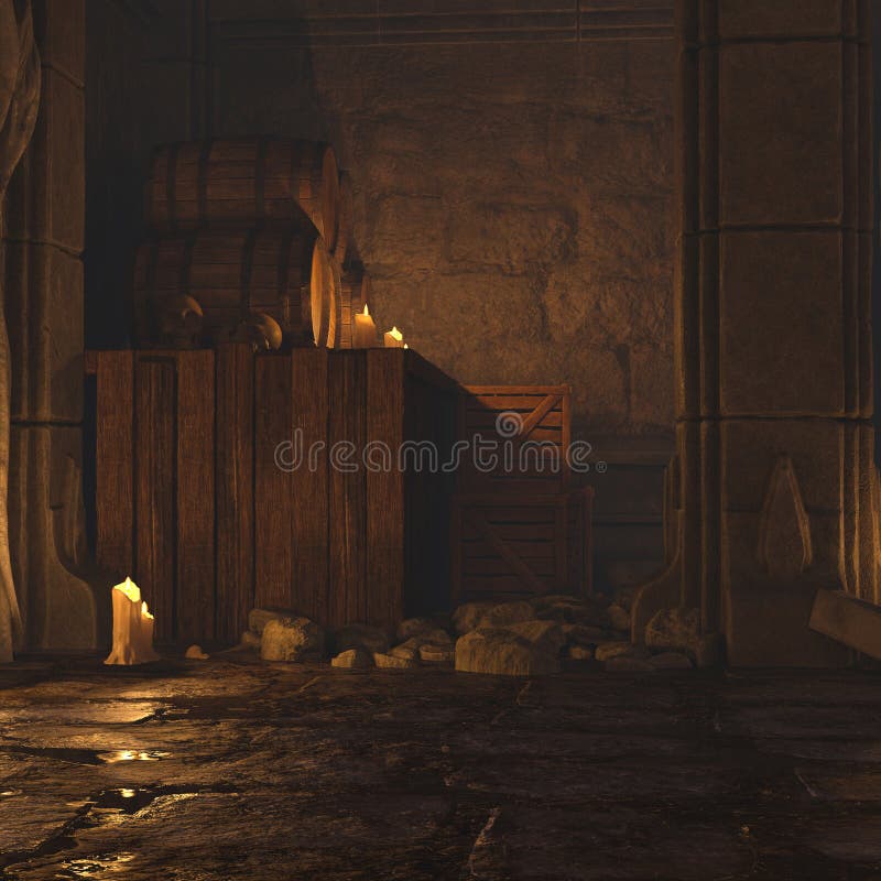 3D Rendered Fantasy Image Inside a Medieval Castle S Dungeons Stock ...
