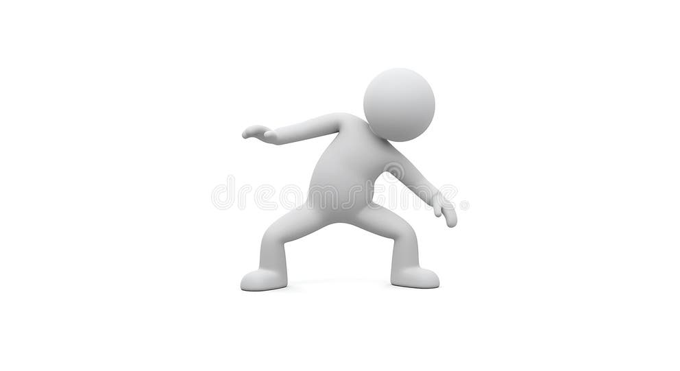A 3D-rendered, Featureless Humanoid Figure Stands in a Dynamic Pose on ...