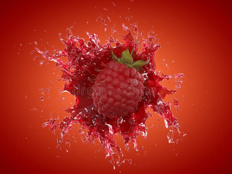 A raspberry splash stock illustration. Illustration of tropical - 165079088